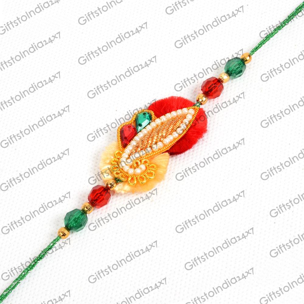 Beautiful Kalka Design Rakhi, Rakhi Threads under $3 on Rakhi